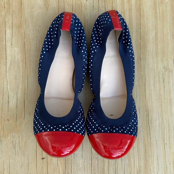 J. Crew | Shoes | J Crew Foldable Ballet Flats Italy Leather And Fabric ...